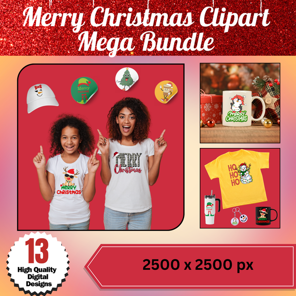 Merry Christmas Clipart Mega Bundle – SVG OnDemand